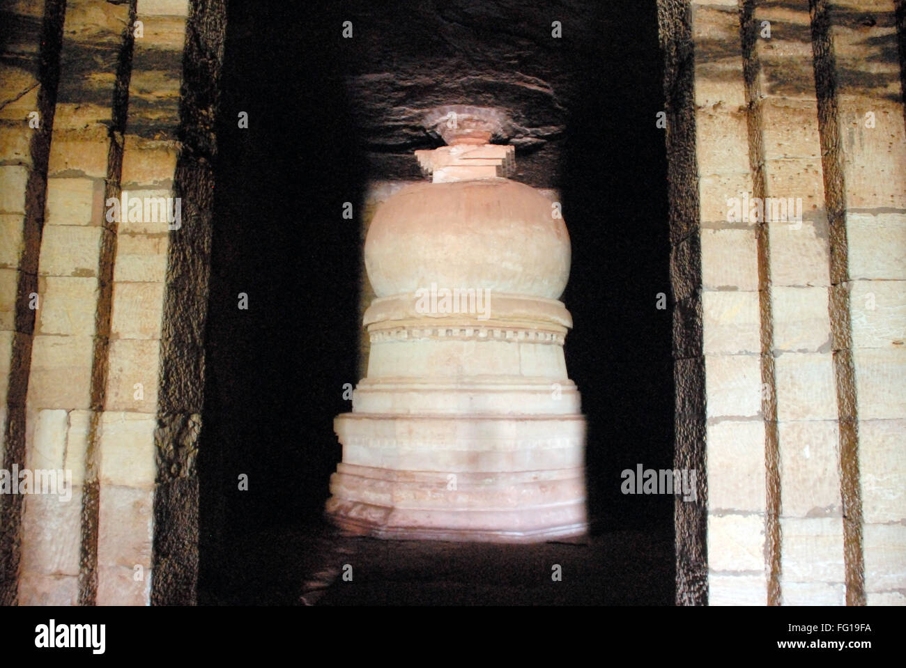 Stupa in Bagh caves 4 , District Dhar , Madhya Pradesh , India Stock ...