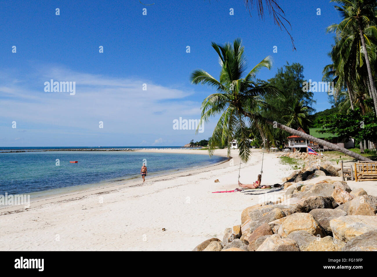 a beautiful view on Ao Chaloklum beach, Koh phangan, Thailand Stock ...