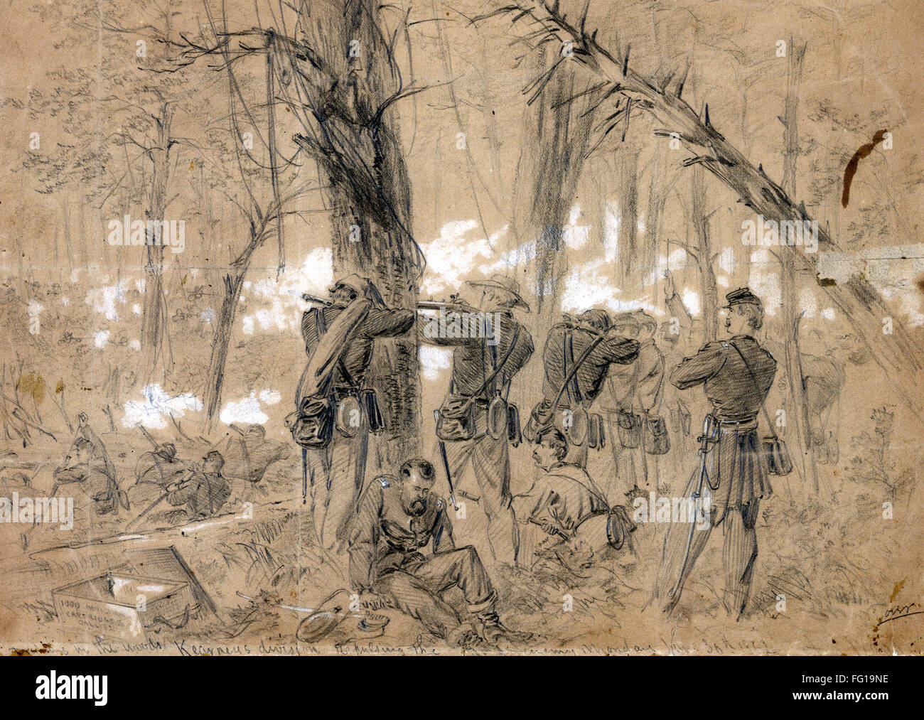 CIVIL WAR: GLENDALE, 1862. /nGeneral Philip Kearny's division, probably ...