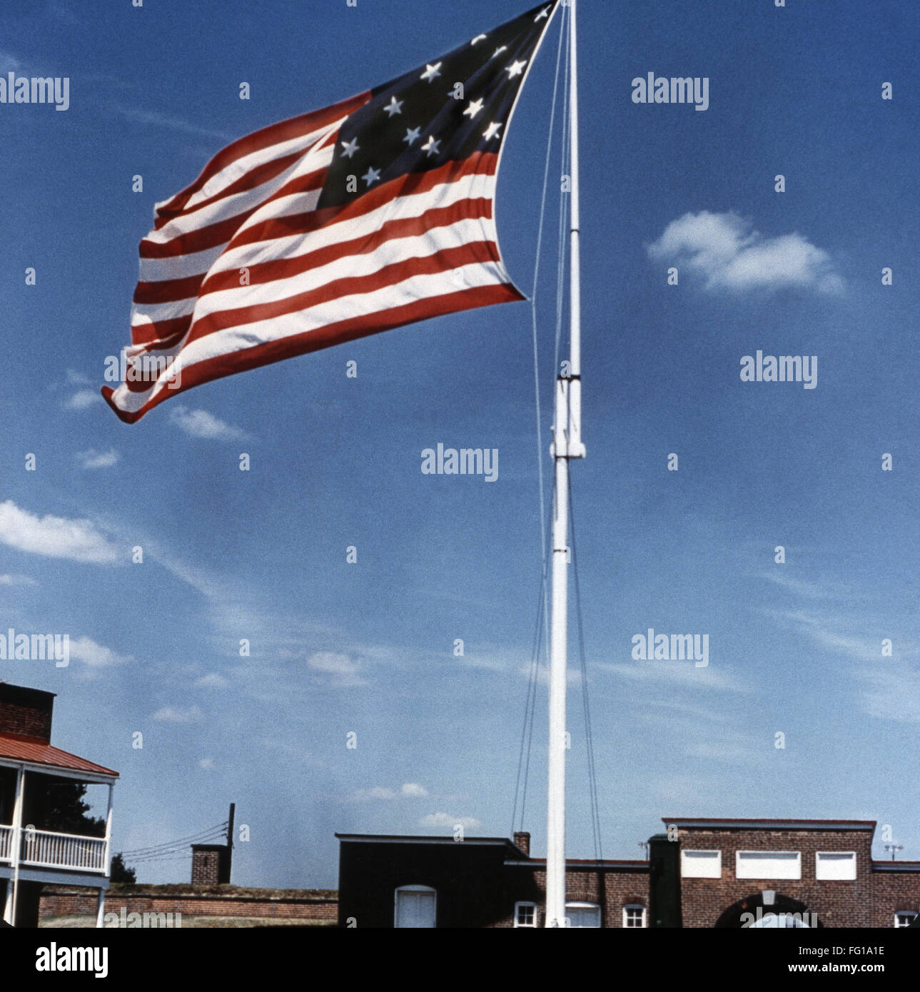 THE STAR SPANGLED BANNER. /nA replica of the 15 star American flag from ...