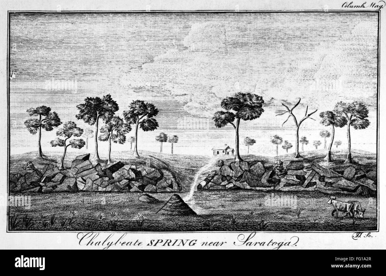 NEW YORK: SARATOGA, 1787. /nView of a chalybeate spring near Saratoga ...