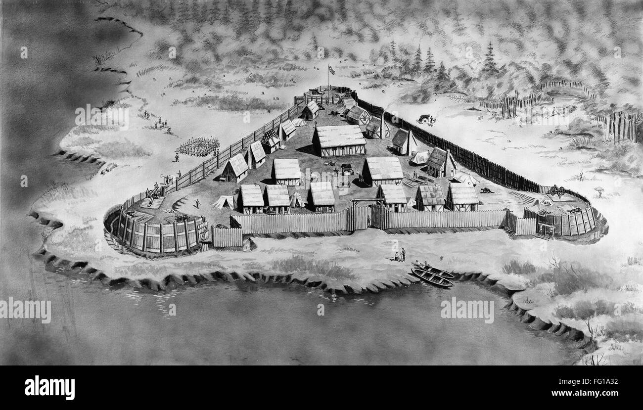 JAMES FORT, c1607. /nJames Fort, the first permanent English colony in ...