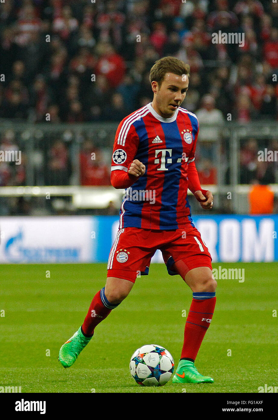 MUNICH, GERMANY - MARCH 11 2015: Bayern Munich's midfielder Mario Gotze ...