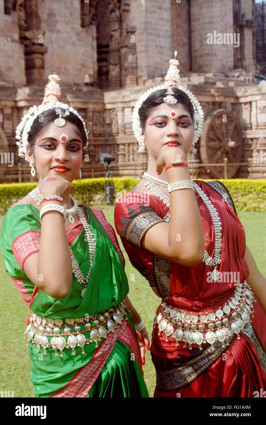 Dancers performing classical traditional odissi dance MR# 736C,736D ...