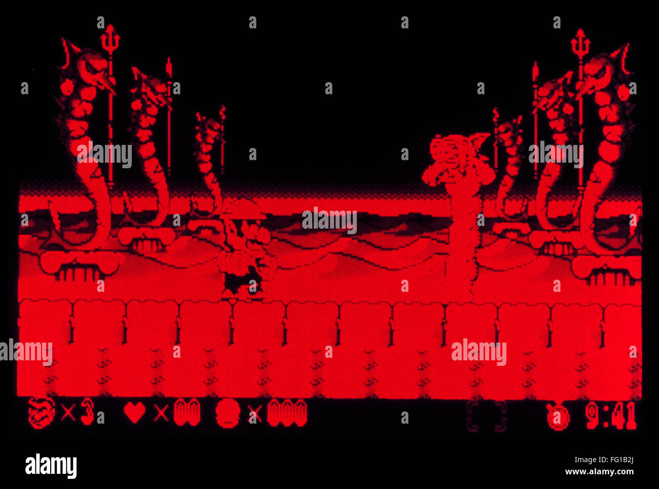 NINTENDO: VIRTUAL BOY, 1995. /nScreen from the game Wario Land, for the ...