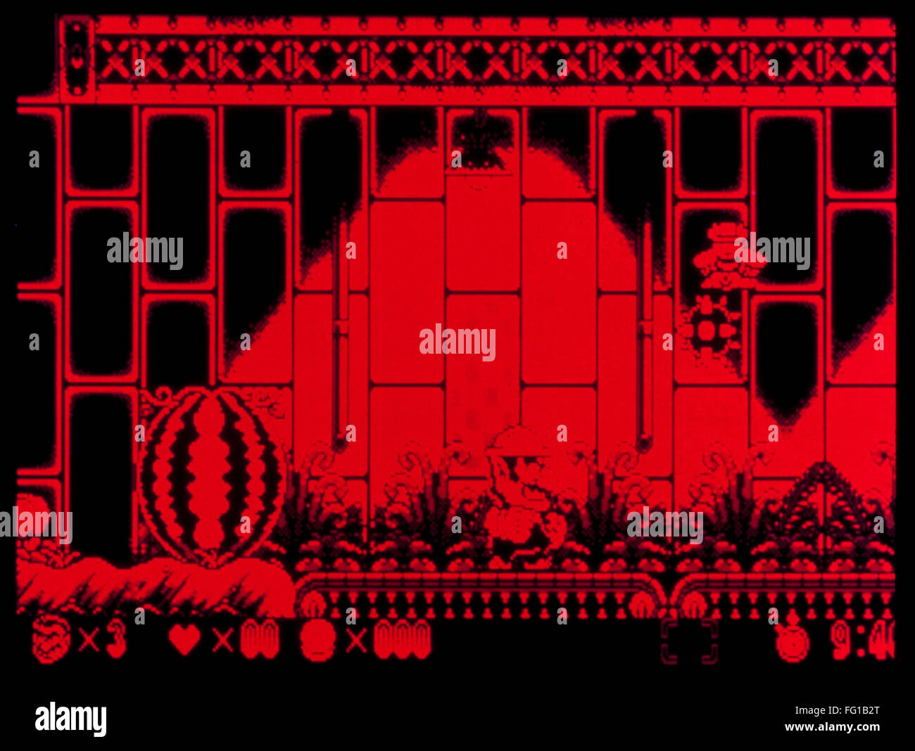 NINTENDO: VIRTUAL BOY, 1995. /nScreen from the game Wario Land, for the ...