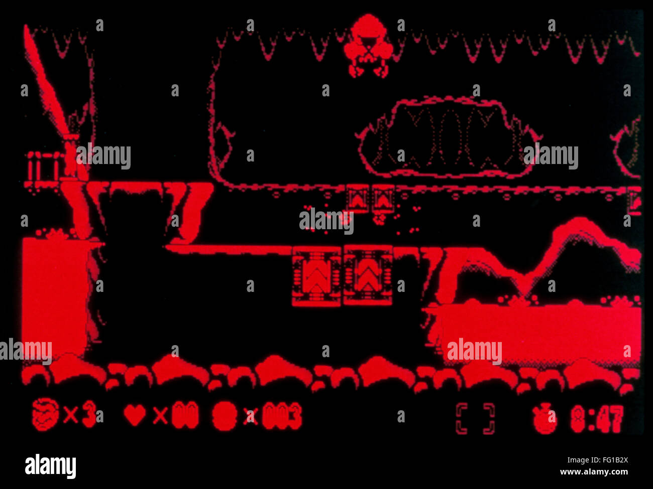 NINTENDO: VIRTUAL BOY, 1995. /nScreen from the game Wario Land, for the ...