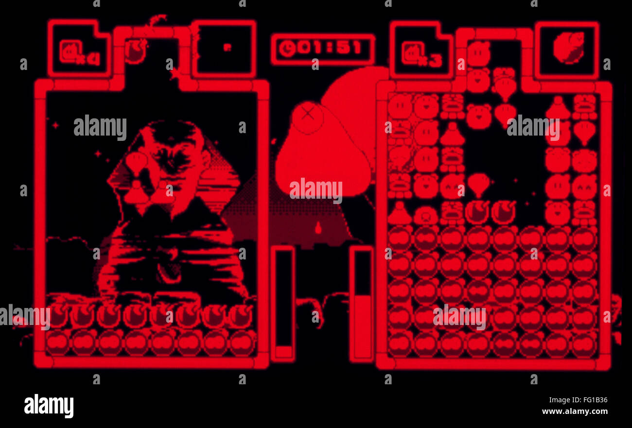 NINTENDO: VIRTUAL BOY, 1995. /nScreen from the game Panic Bomber, for the Nintendo 3-D video ...