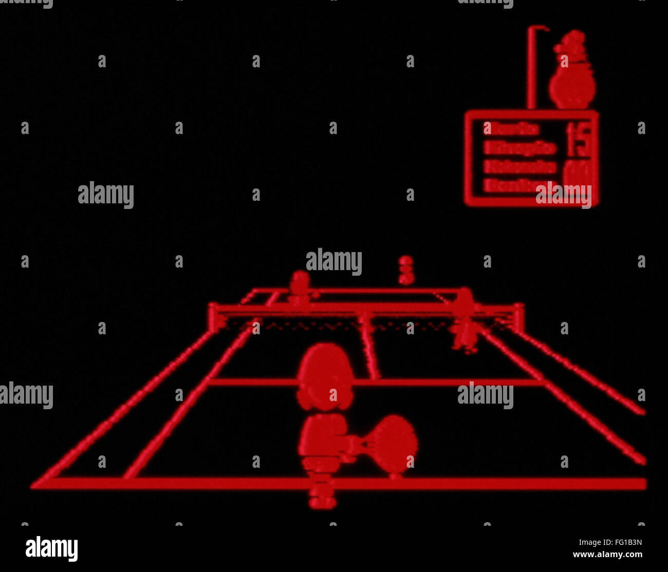 NINTENDO: VIRTUAL BOY, 1995. /nScreen from the game Mario's Tennis, for ...