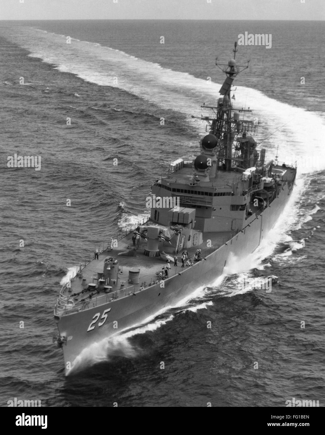 NAVY: USS BAINBRIDGE, 1968. /nAerial view of the USS Bainbridge, a U.S ...