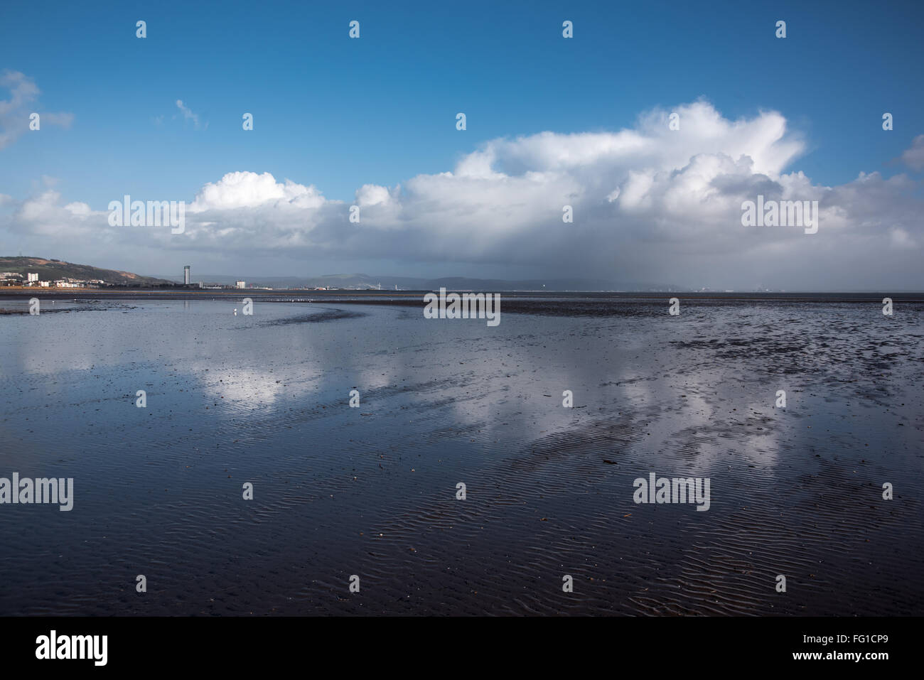 Distant rain falling near Swansea, South Wales Stock Photo - Alamy