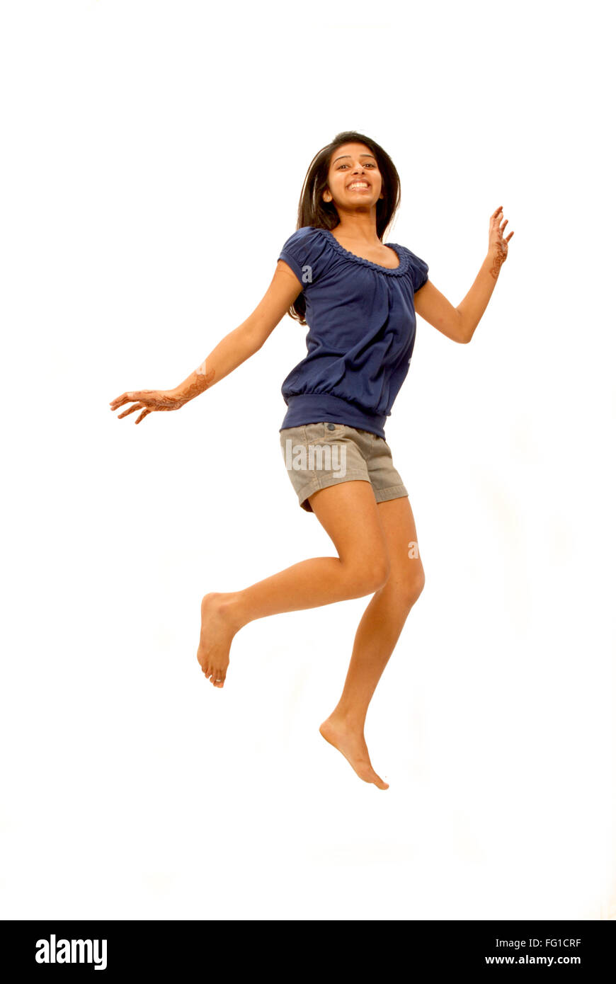 Jumping indian girl hi-res stock photography and images - Alamy