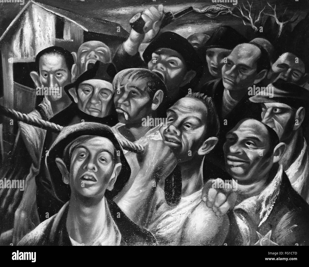 LENSON: LYNCH MOB. /n'Rope Jury.' Painting by Michael Lenson, c1940 ...