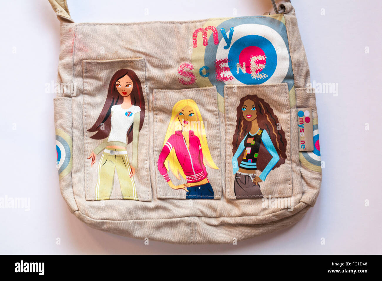 my scene girls shoulder bag handbag bag set on white background Stock ...