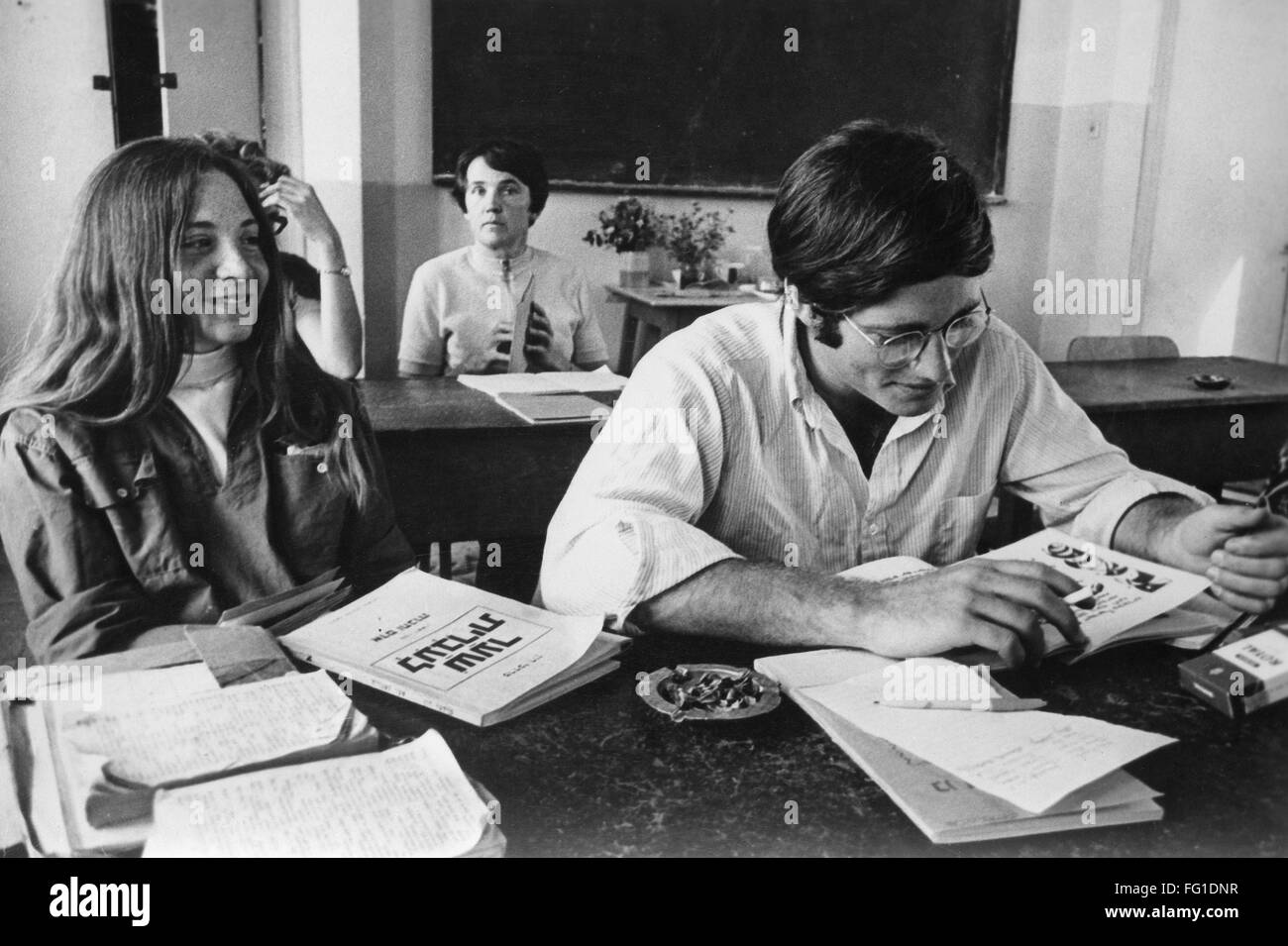 ISRAEL: ULPAN. /nNew immigrants to Israel at an ulpan, a Hebrew school ...
