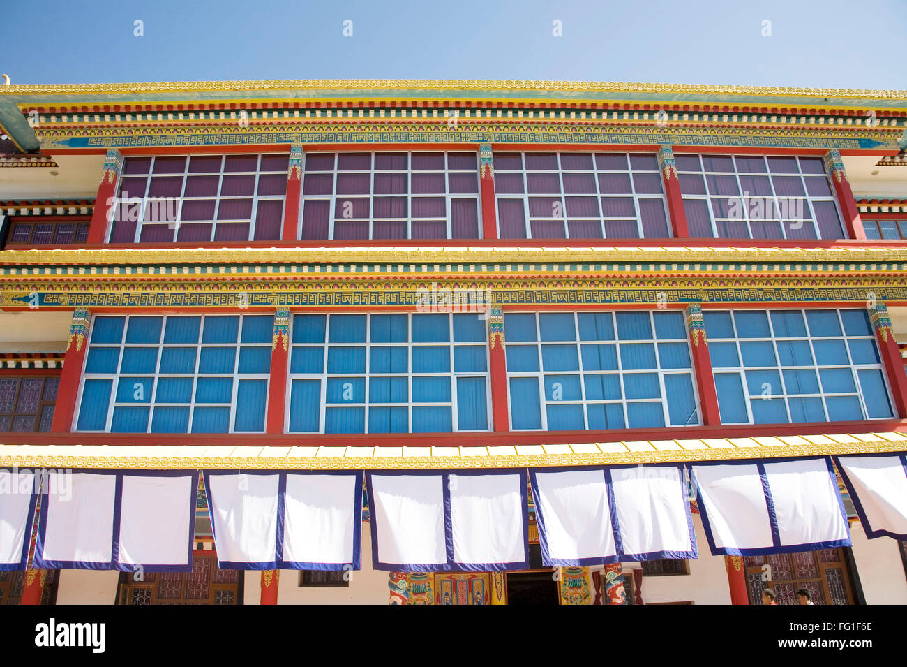 Colourful architecture Tibetan Library building , Dulanji , Himachal ...