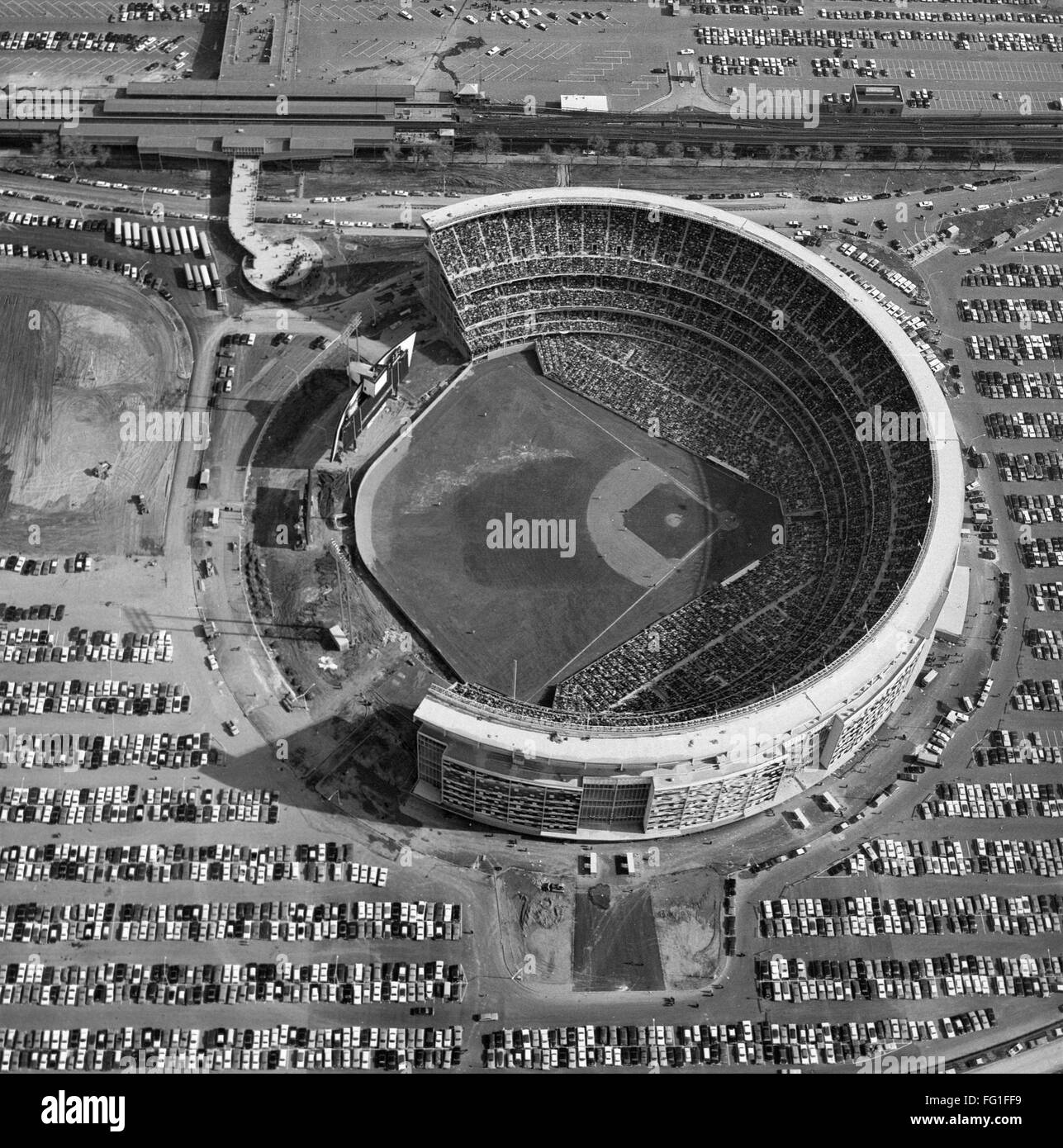 NEW YORK: SHEA STADIUM. /nAerial view of Shea Stadium in Queens, New ...
