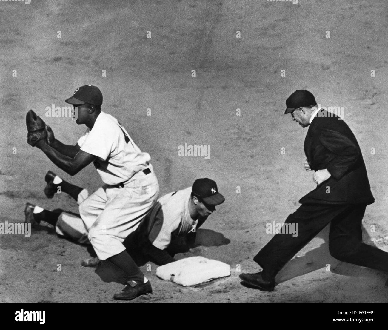 WORLD SERIES, 1947. /nJackie Robinson of the Brooklyn Dodgers makes a ...
