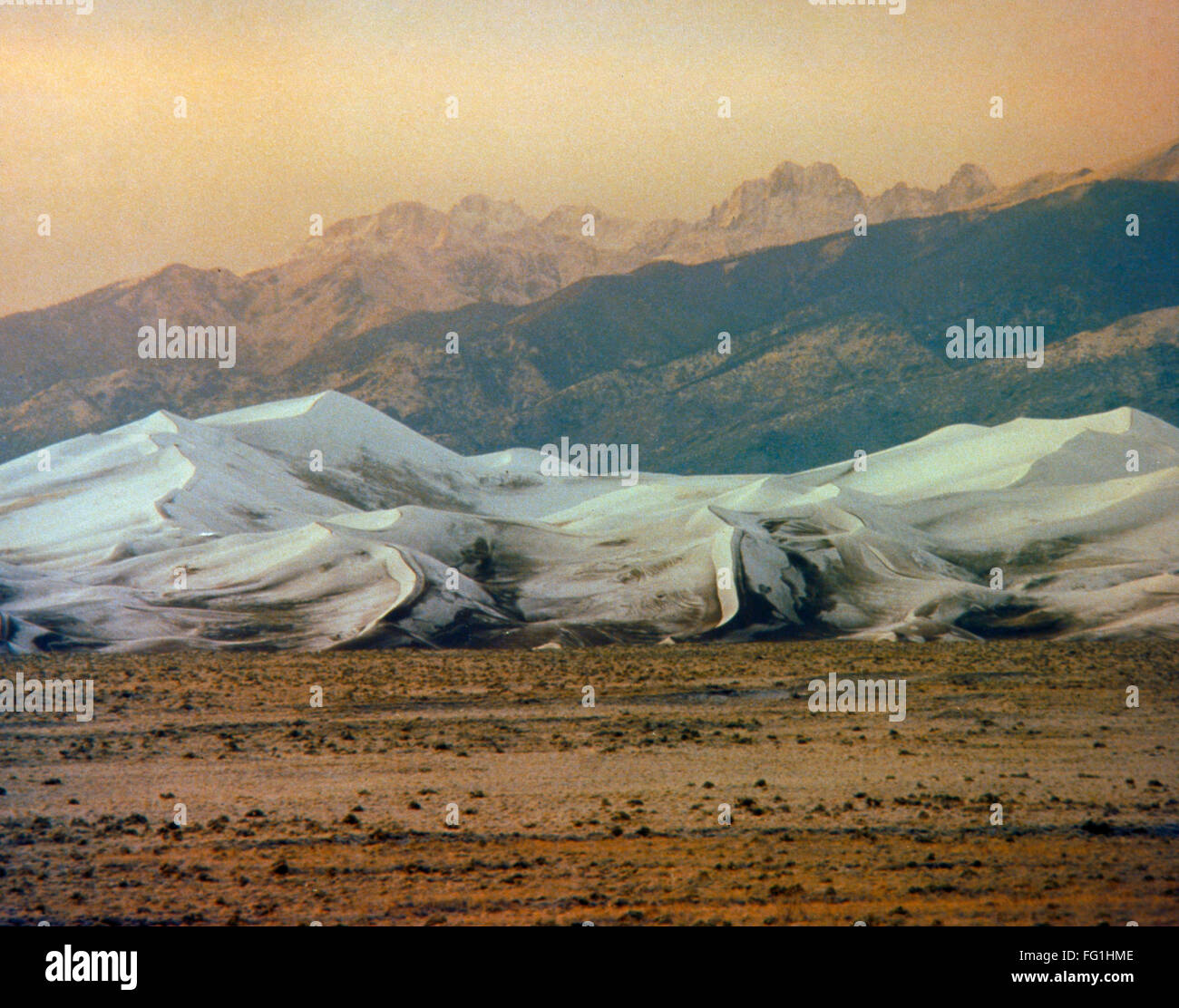 COLORADO: SAND DUNES. /nSnow-covered dunes at the Great Sand Dunes ...