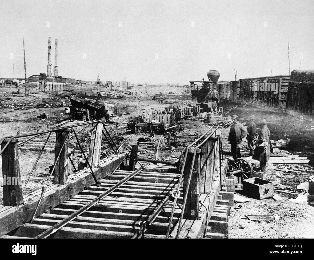 CIVIL WAR: MANASSAS, 1862. /nThe ruins of the railroad at Manassas ...