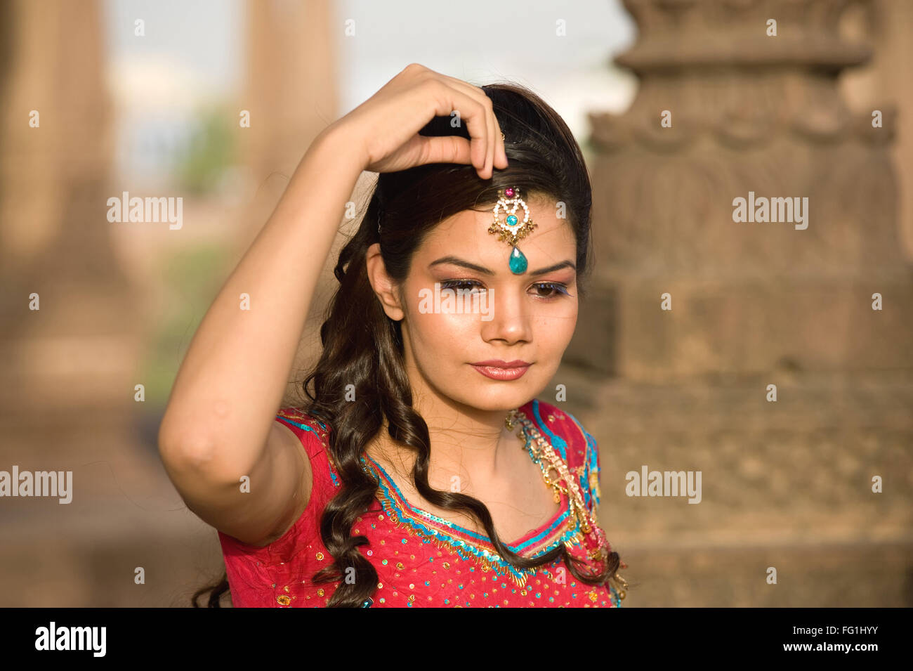 Lady in traditional wearing ; India MR#746B Stock Photo - Alamy