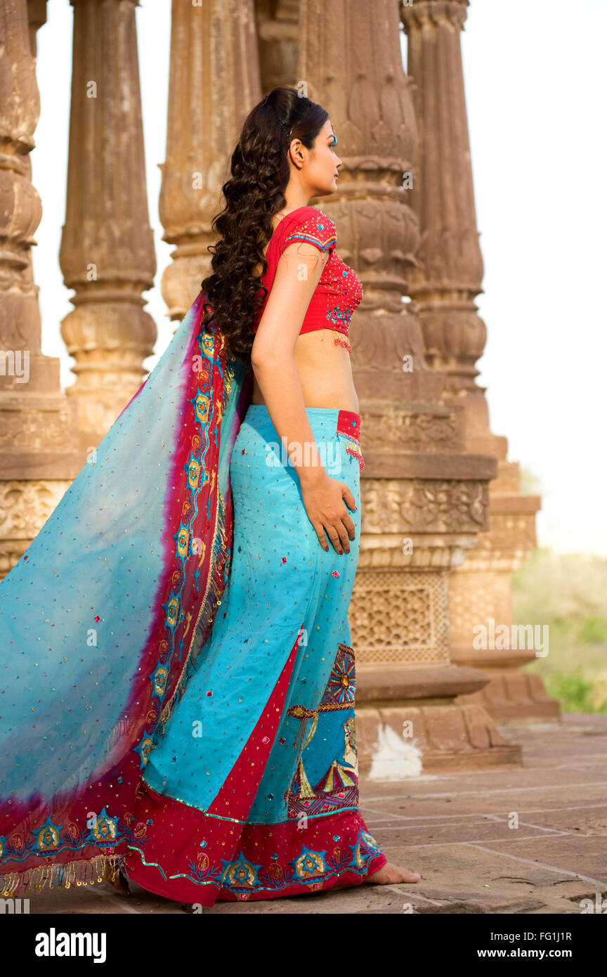 Woman wearing ghagra choli hi-res stock photography and images - Alamy