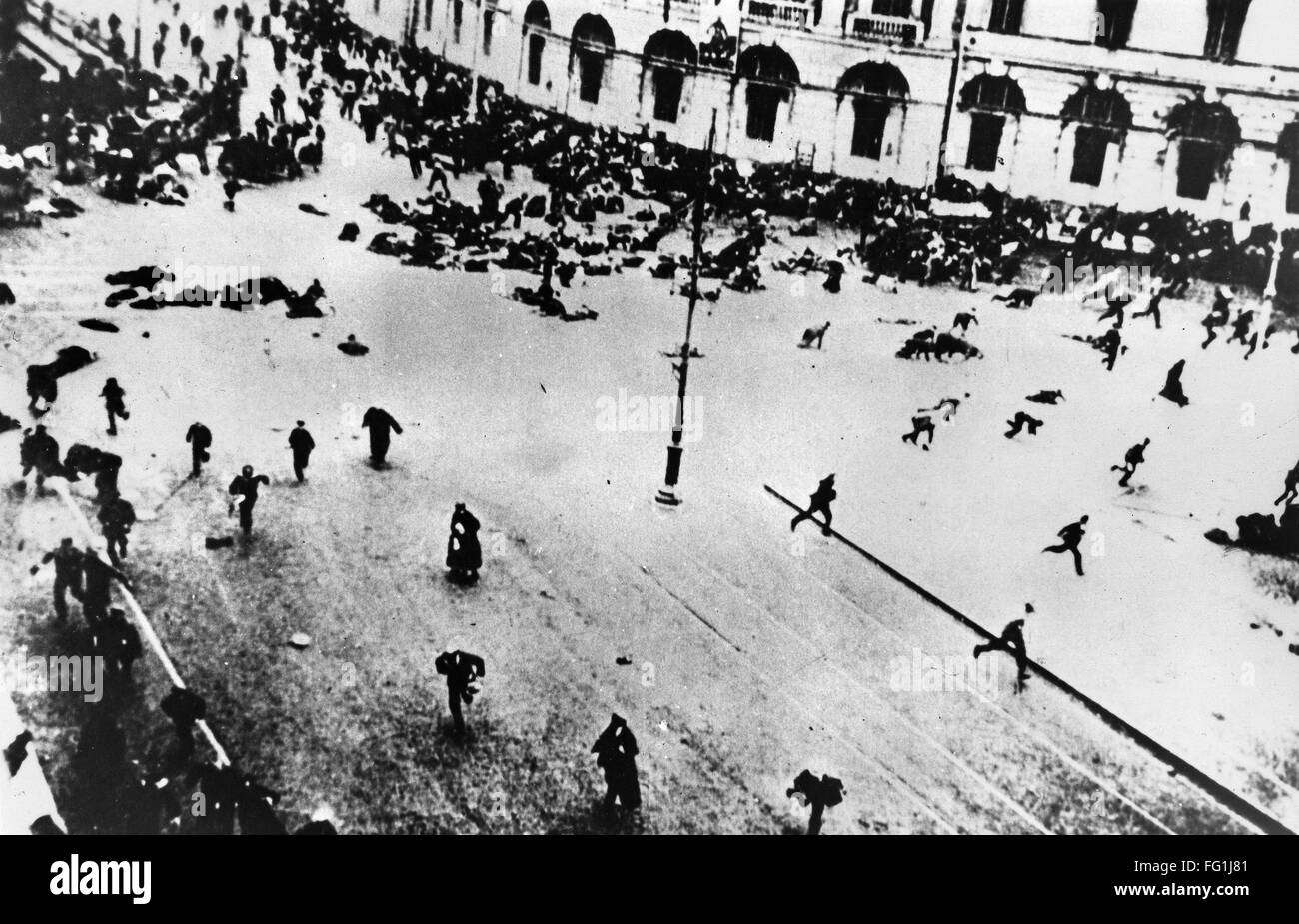 RUSSIAN REVOLUTION, 1917. /nA riot after the Provisional Government ...