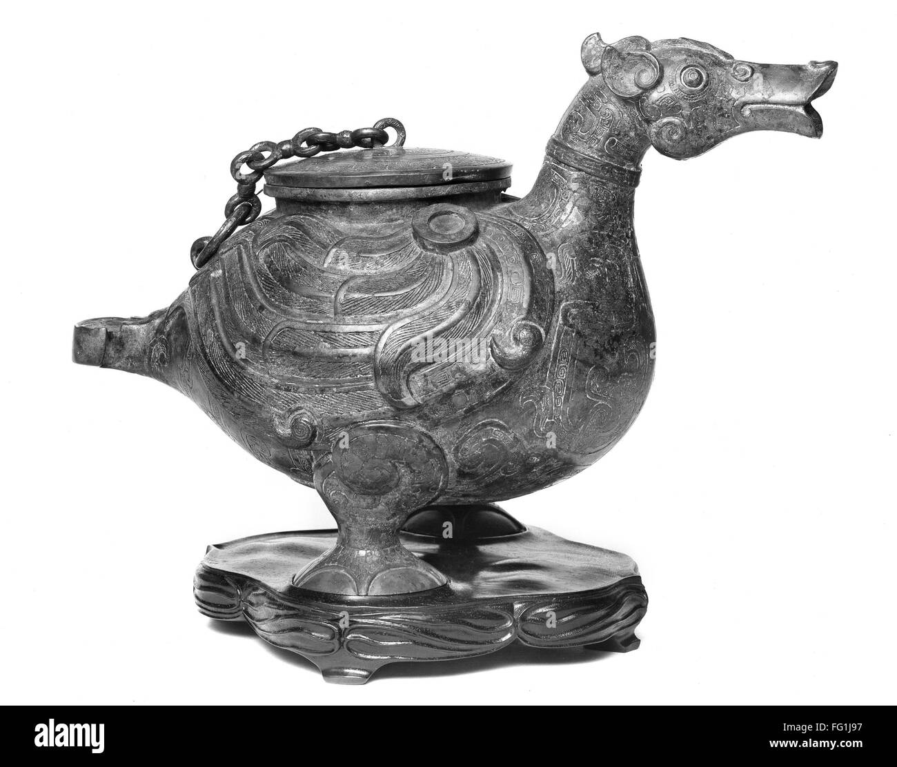 CHINA: RITUAL VESSEL. /nBronze ritual vessel in the shape of a duck ...