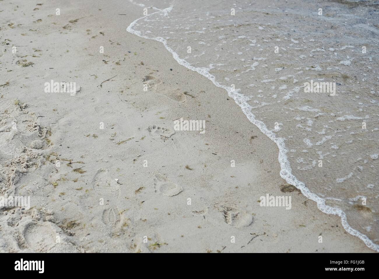 High Angle View Of Sand On Beach Stock Photo - Alamy