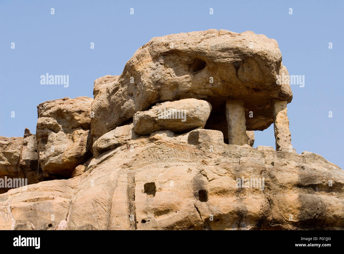 Cave complex of udayagiri with famous inscriptions of emperor Kharavela ...