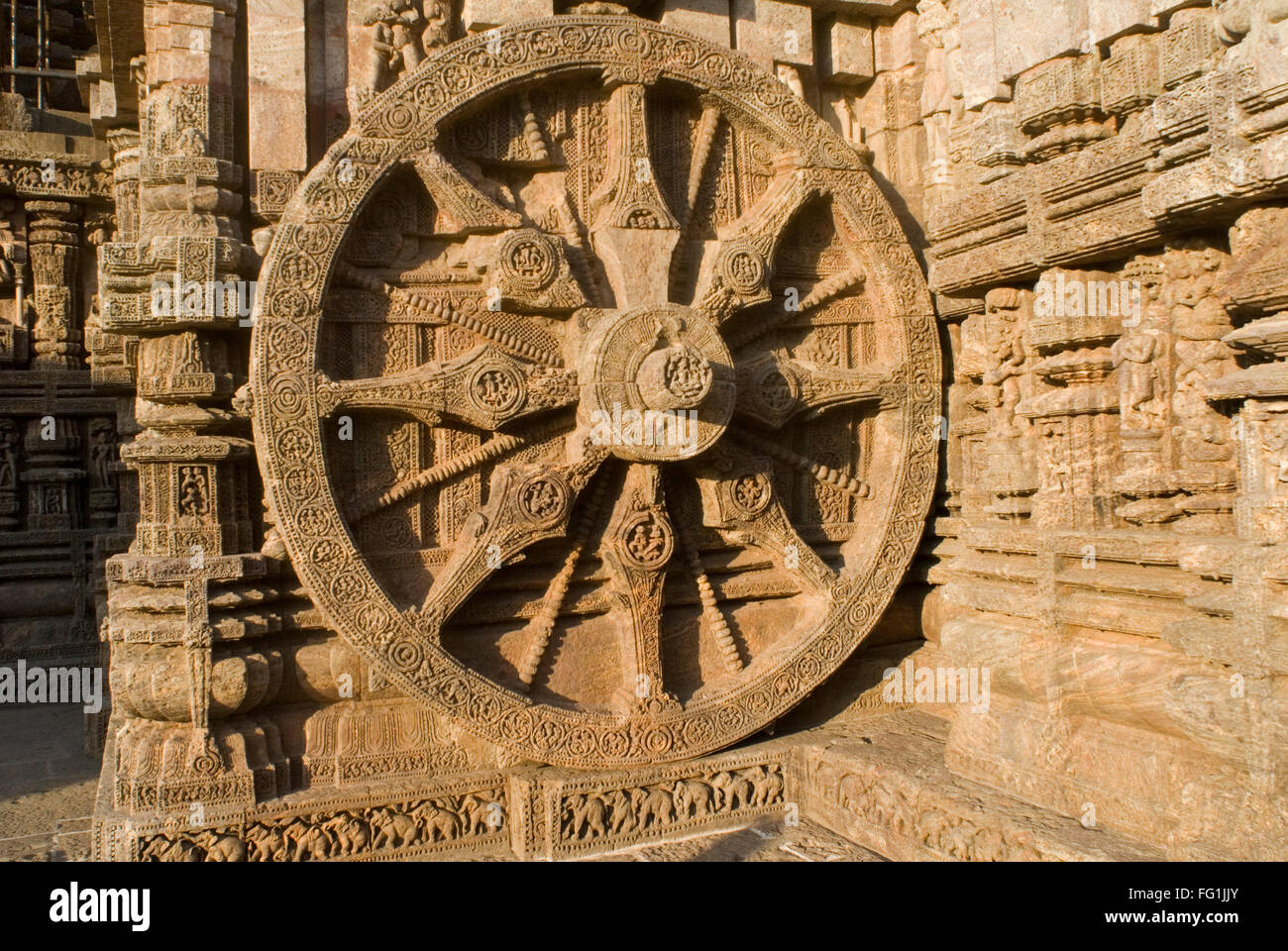 One of iconic sculptures of wheel of 13th century Sun temple World ...