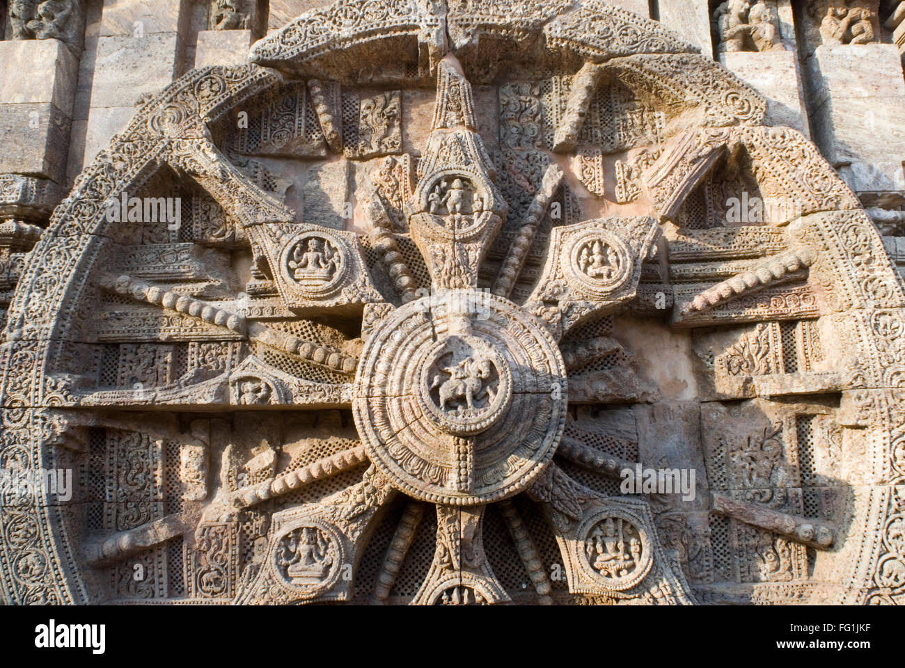 One of iconic sculpture of wheel on 13th century Sun temple World ...