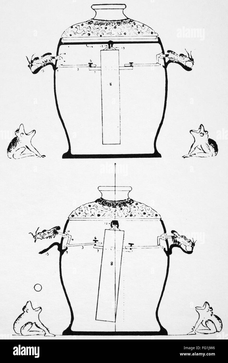 CHINA: SEISMOMETER. /nDiagram of a Chinese seismometer developed by the ...