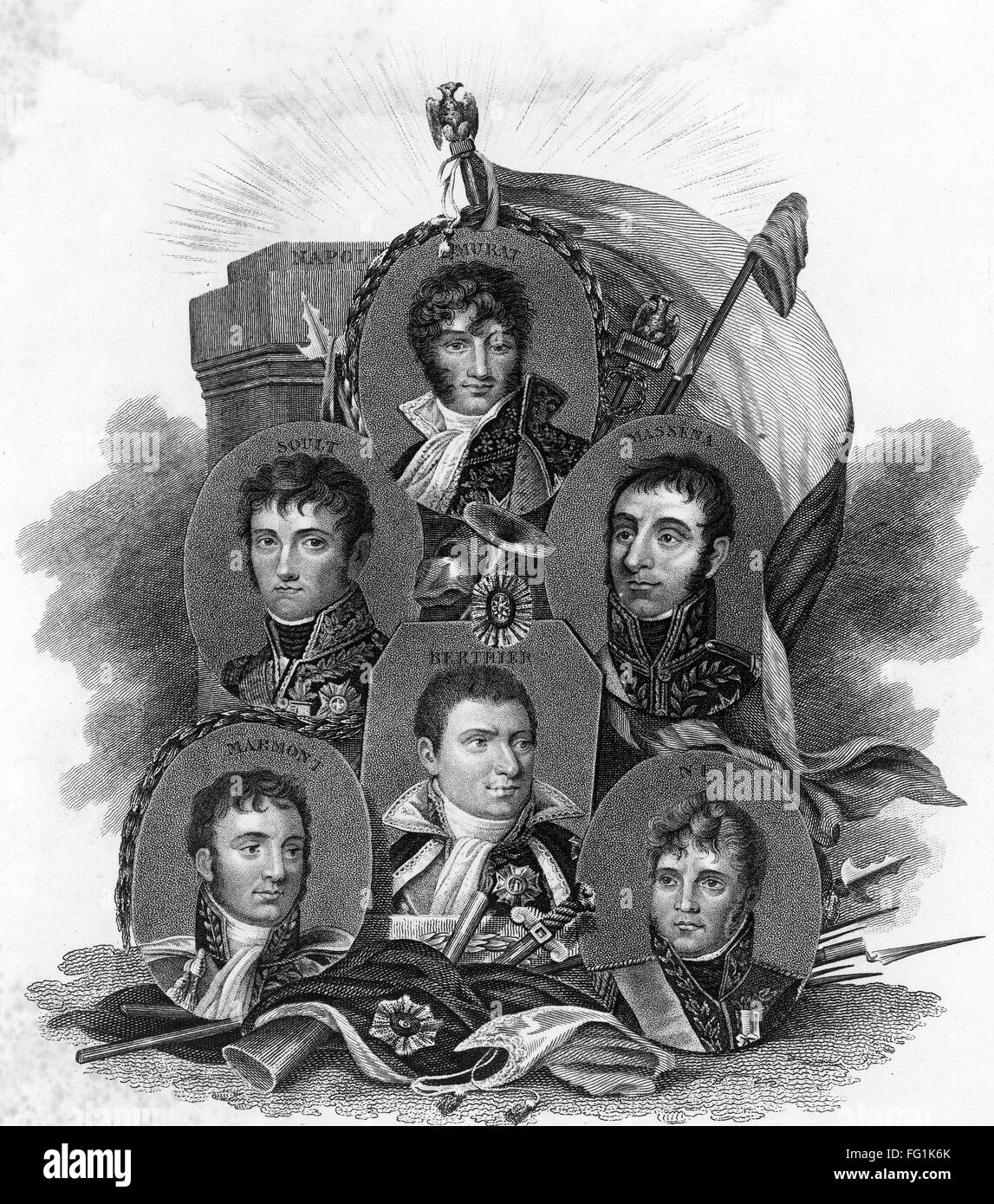 FRENCH MARSHALLS. /nNapoleon's marshalls: Joachim Murat, Andre Massena ...