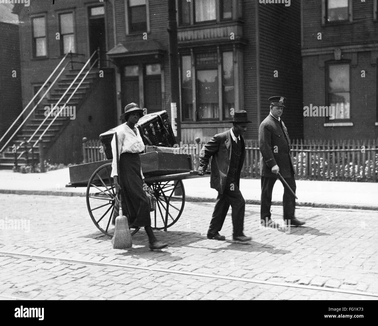 CHICAGO: RACE RIOT, 1919. /nA police officer leading an African ...