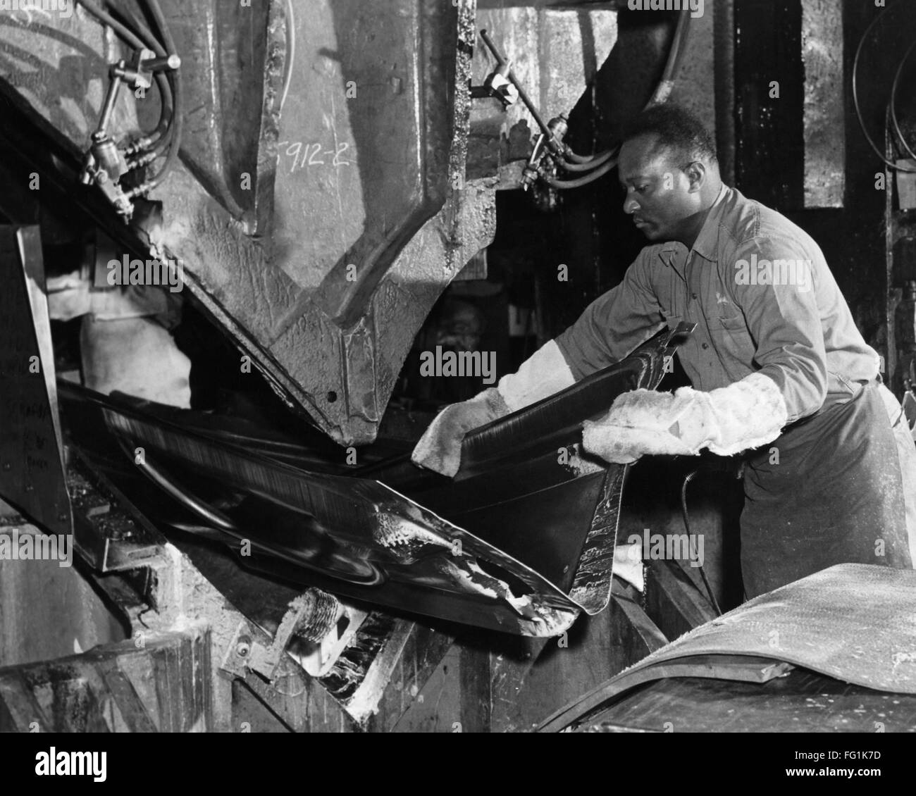 DETROIT: AUTO FACTORY. /nA worker at the Dodge Assembly Plant in ...