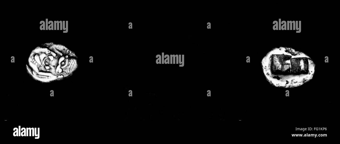 GREEK COIN, 6th CENTURY B.C. /nGold stater of King Croesus of Lydia ...