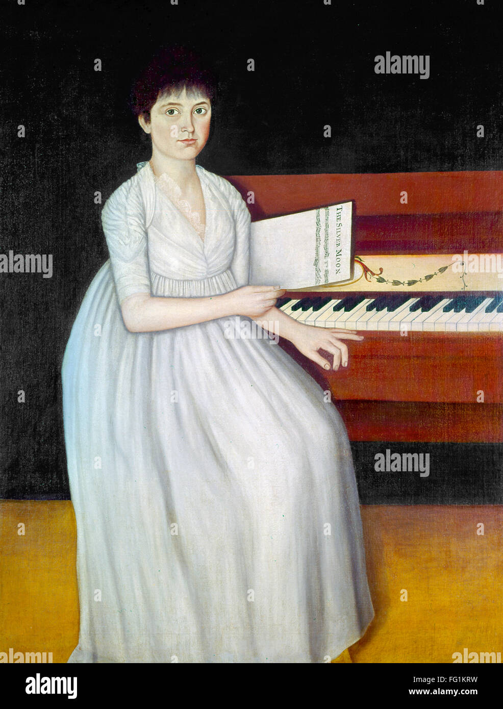 BREWSTER: SARAH PRINCE. /nPortrait of Sarah Prince, holding a sheet of ...