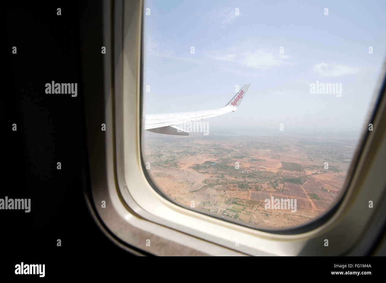 Top view from plane window ; India Stock Photo - Alamy