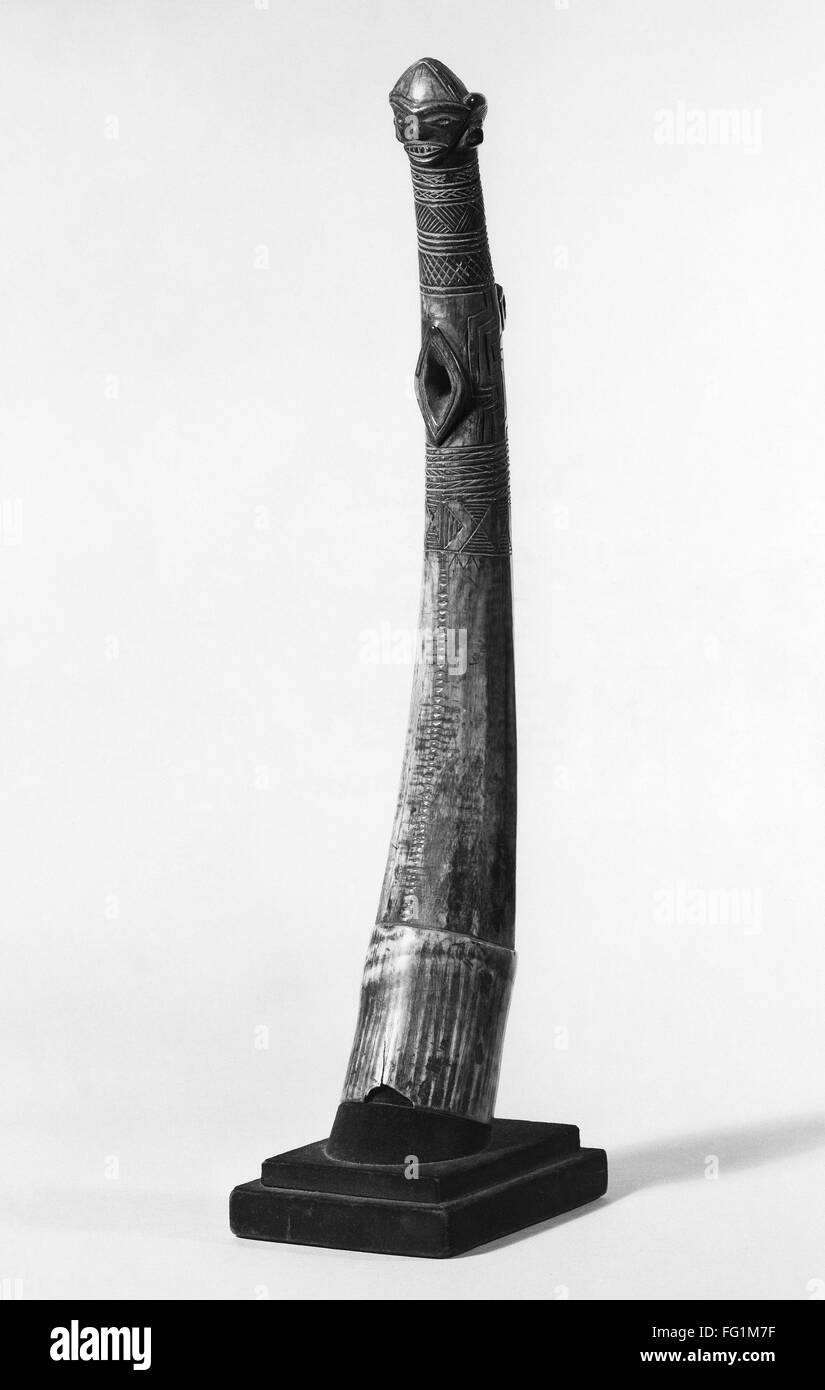 CONGO: IVORY HORN. /nCarved ivory horn from the Democratic Republic of ...