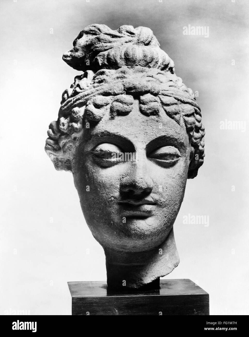 PAKISTAN: HEAD OF A YOUTH. /nTerra-cotta sculpture of the head of a ...