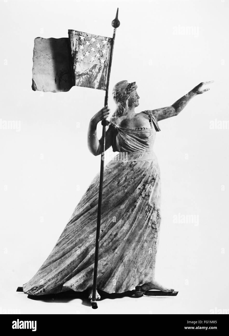 WEATHER VANE: LIBERTY. /nMetal weather vane in the personification of ...