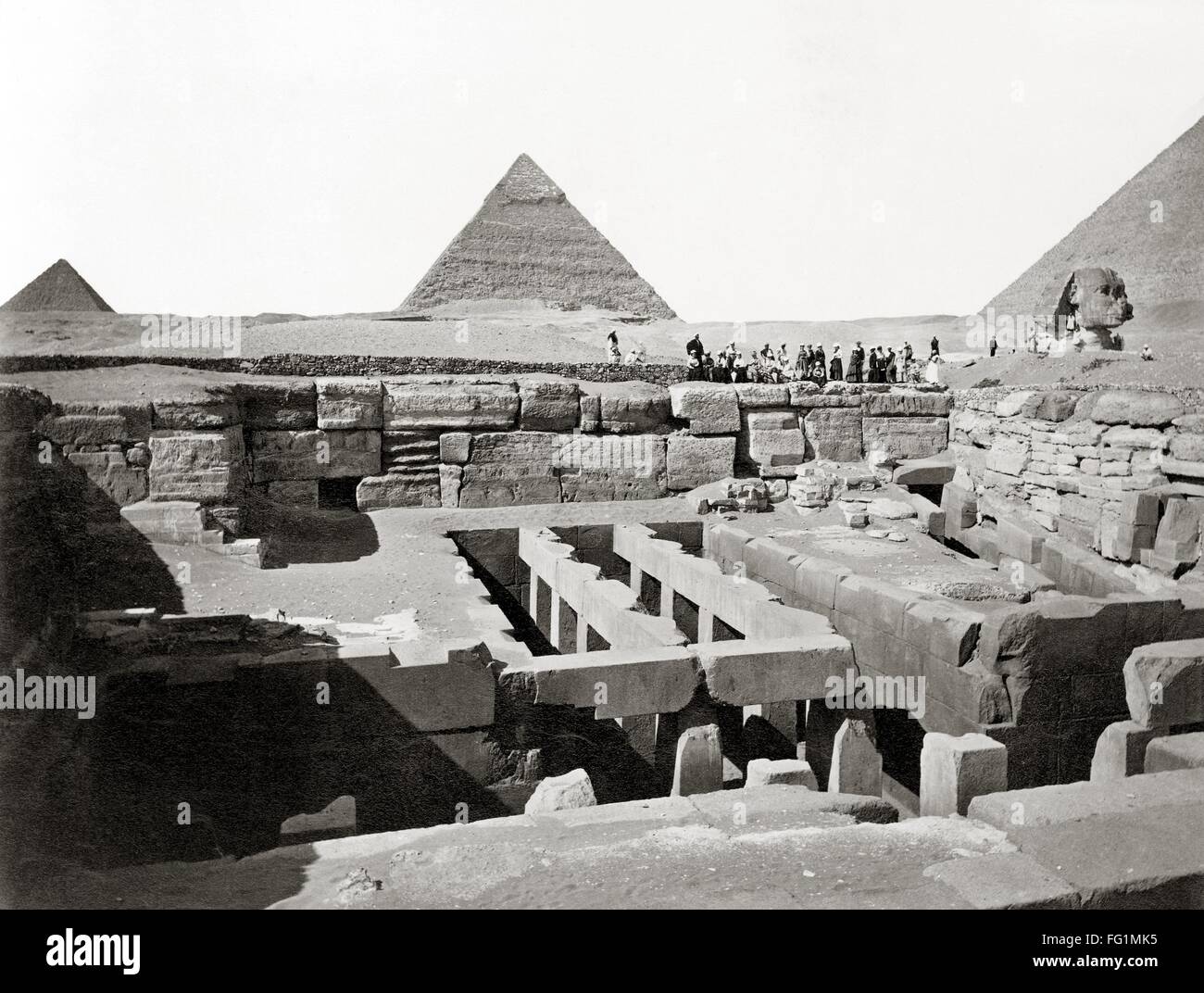 EGYPT: UNDERGROUND TEMPLE. /nAn excavated subterranean temple at Giza ...