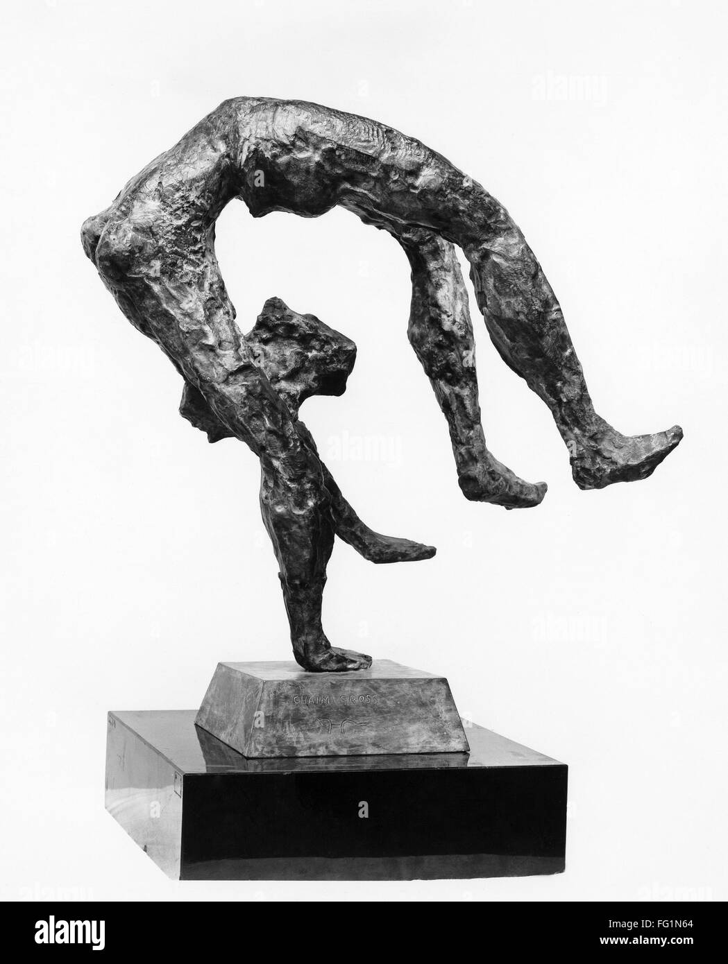 GROSS: HAND STAND, 1963. /n'Hand Stand.' Bronze sculpture by Chaim ...