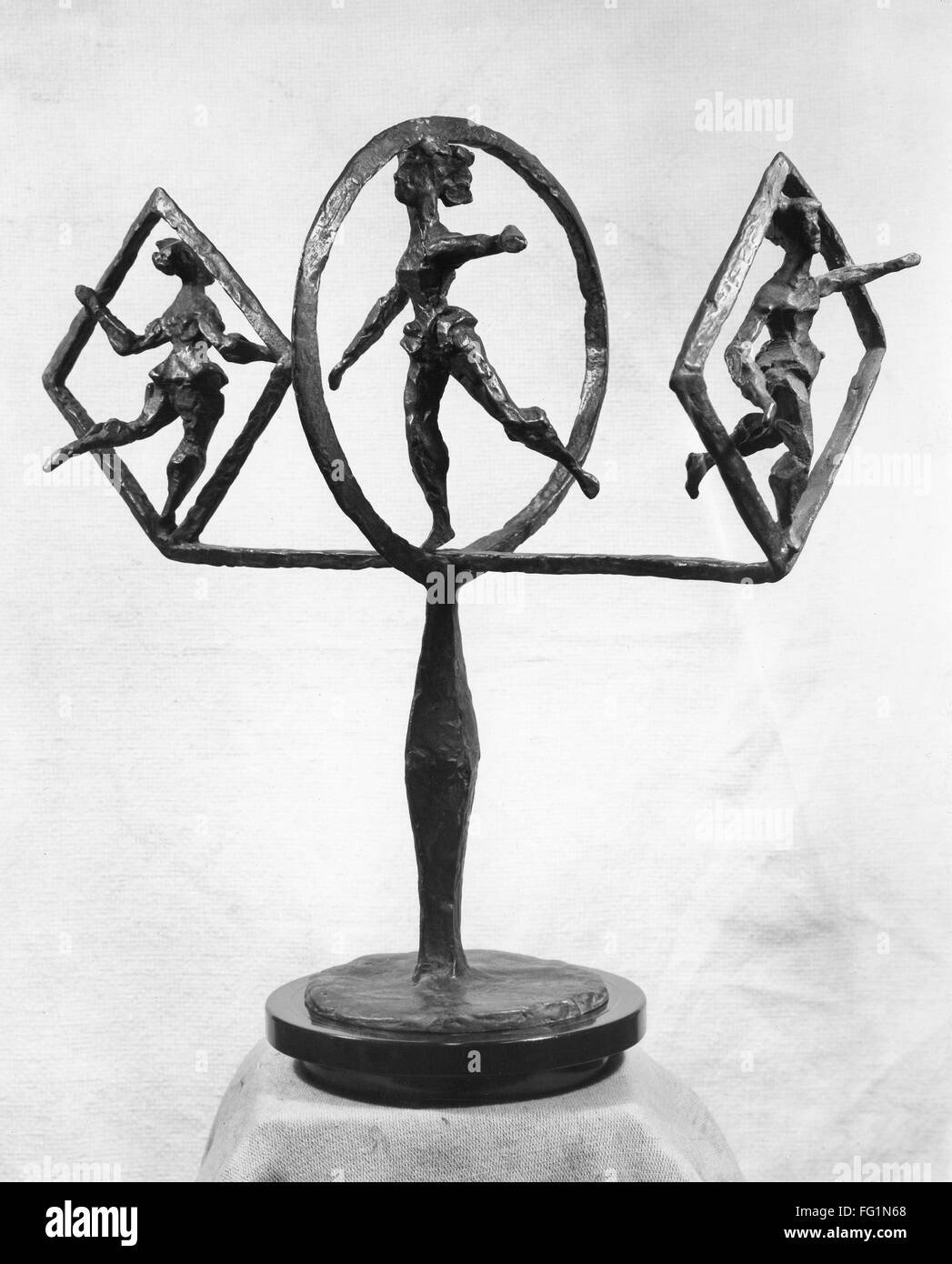 GROSS: ACROBATS, 1963. /n'Trapeze Performers #2.' Bronze sculpture by ...