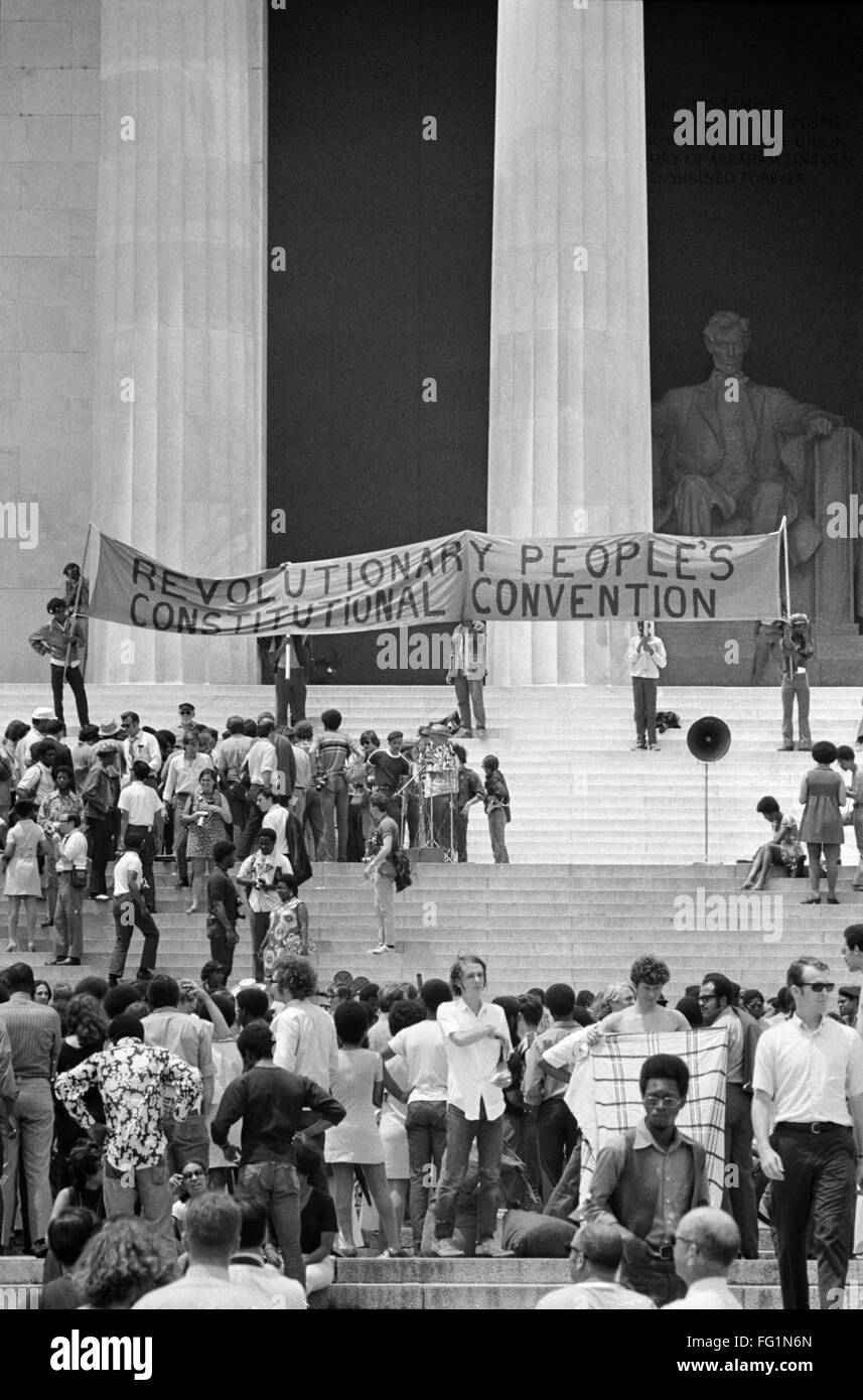 BLACK PANTHERS, 1970. /nCrowds gathered on the steps of the Lincoln ...