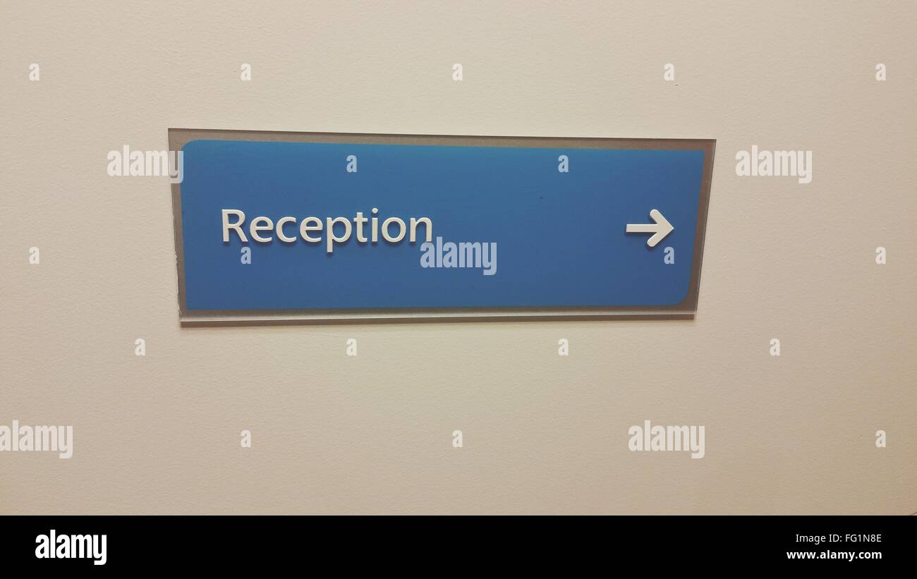 Reception arrow sign hi-res stock photography and images - Alamy