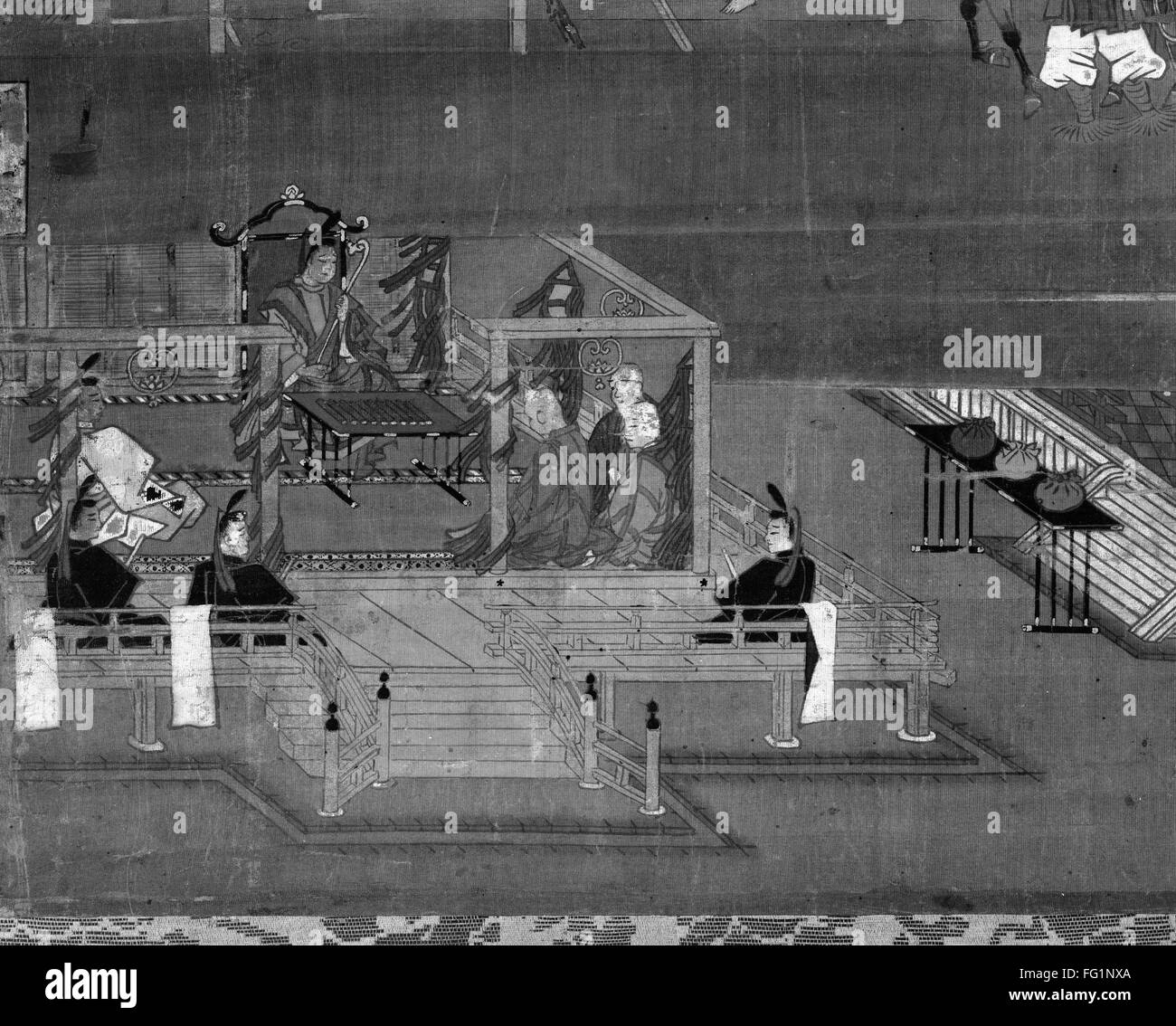 JAPAN: PRINCE SHOTOKU. /nScene of Japanese court and priestly life ...