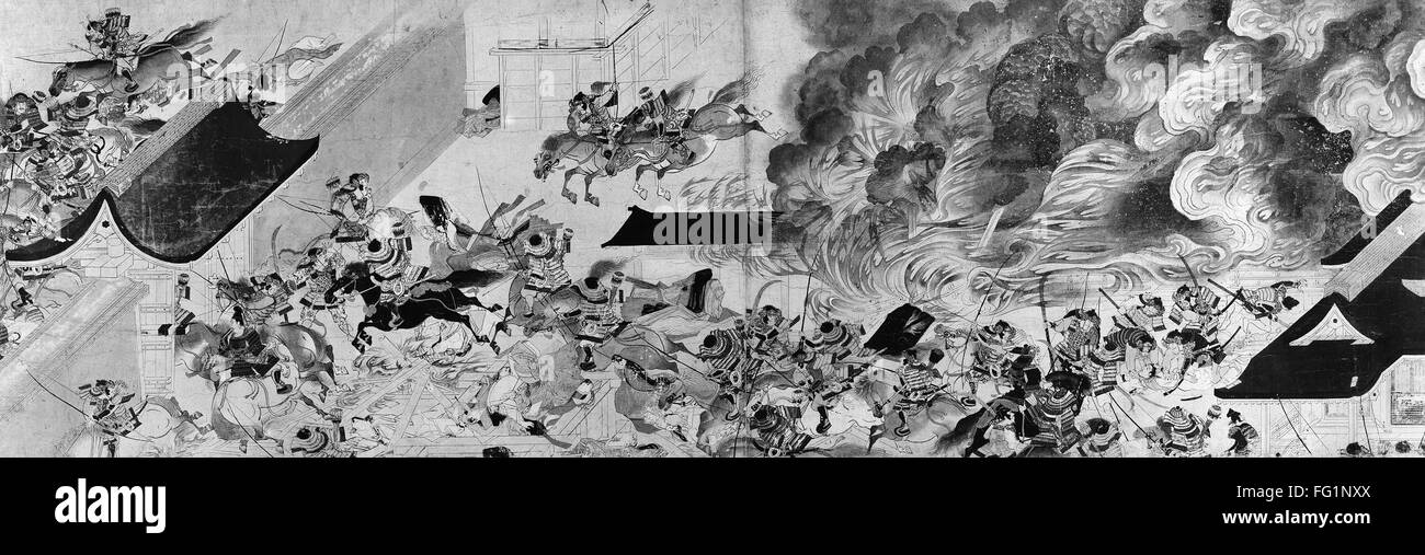 JAPAN: HEIJI REBELLION. /nRebel forces burn Sanjo Palace in Kyoto ...