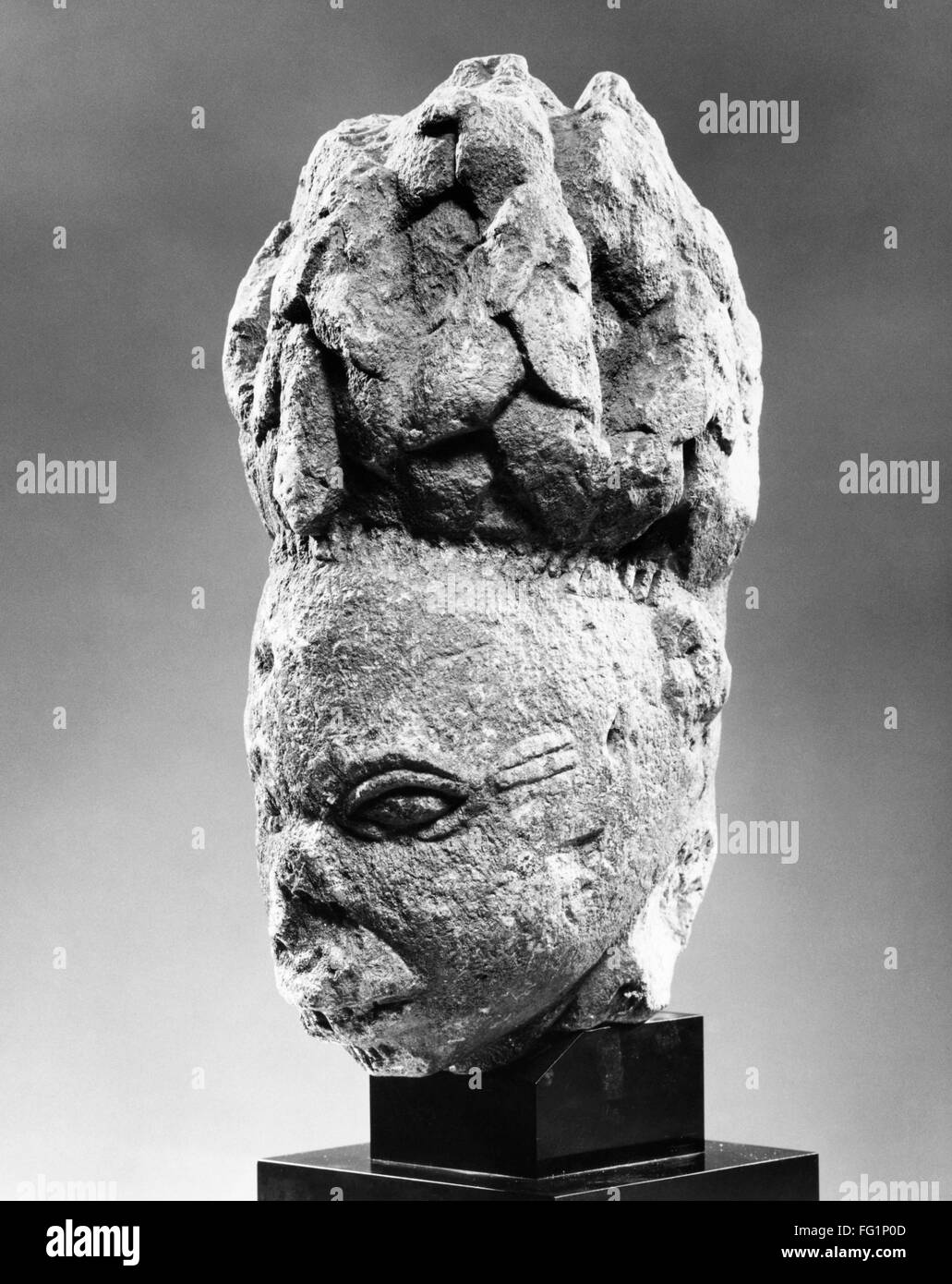 AFRICA: STONE HEAD. /nSoapstone head of a woman, made by the Yoruba ...